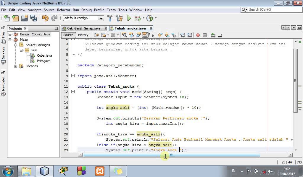 Java Tutorial - Permainan IF-ELSE Menebak Angka Random - YouTube