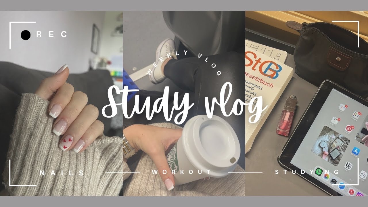 Weekly Vlog, aka Study Vlog ⚖️📝 // New nails, workout und study talk | Finjamlr - YouTube