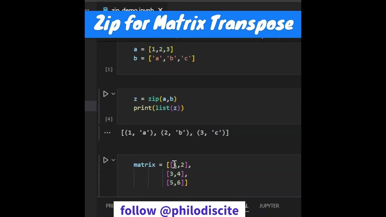 Shorts Matrix Transpose Using Python Zip Python Programming Pythonforbeginners