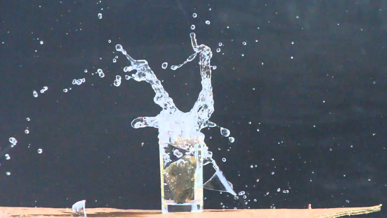 Broken glas ultra slow motion - YouTube