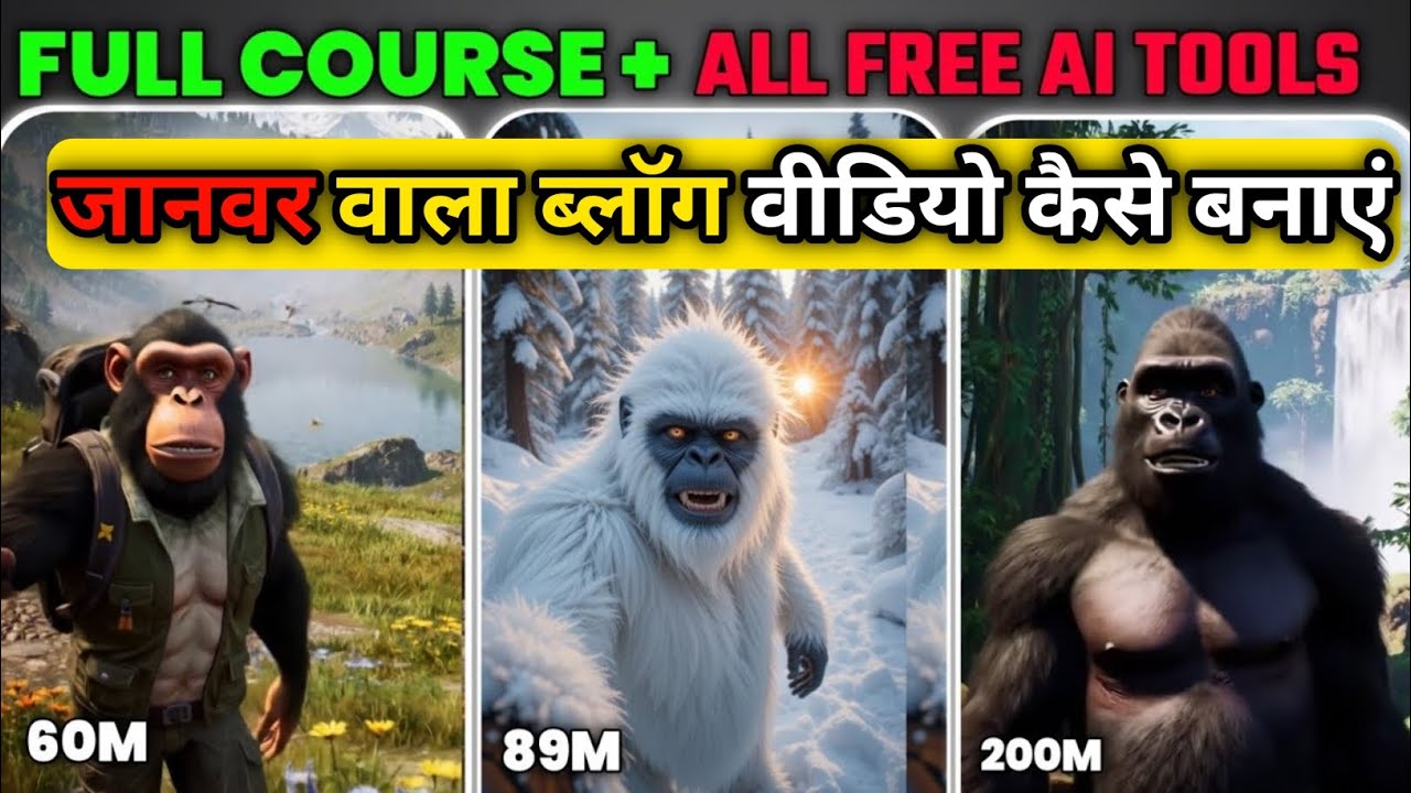 AI Animal Vlogs | Instagram Viral Monkey Vlogs Kaise banaye | How to ...