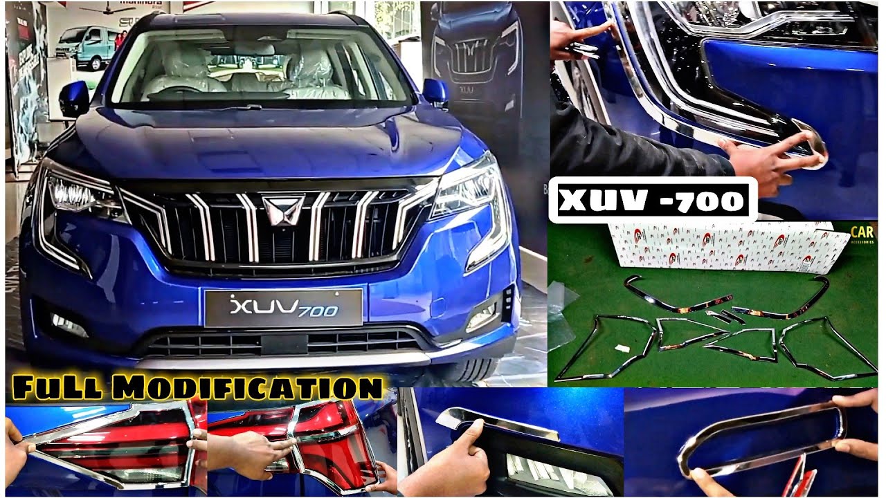 Xuv 700 All Modified Accessories || Chrome kit,Door Visor,7D mats ...