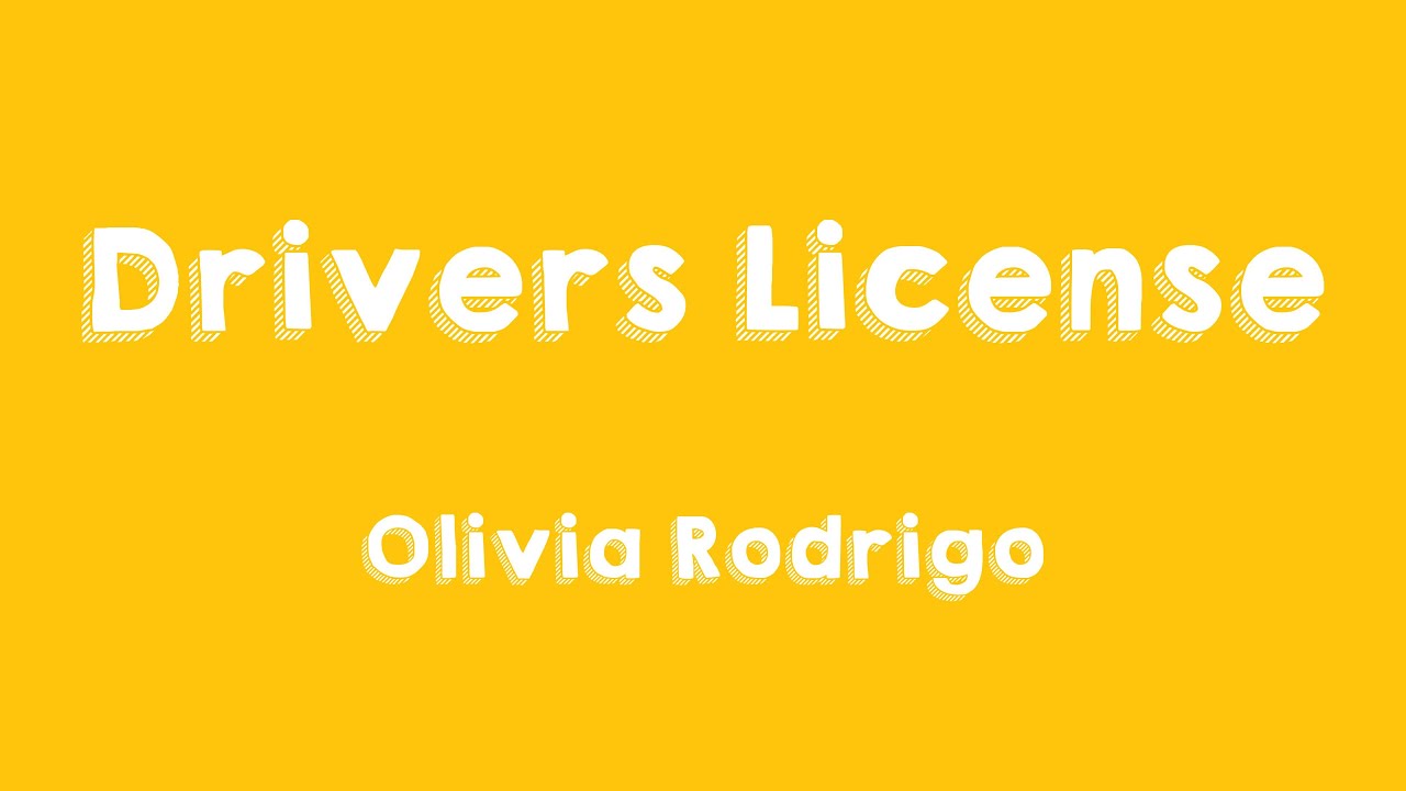 Drivers License - Olivia Rodrigo [Lyrics Video] 🐝 - YouTube
