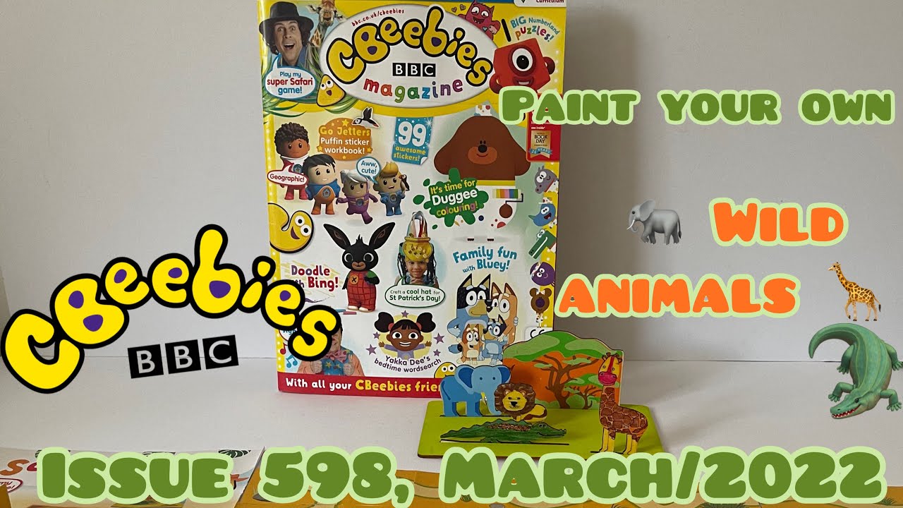 CBeebies Magazine, paint your own Wild Animals 🦒🐘🐊🦁 - YouTube