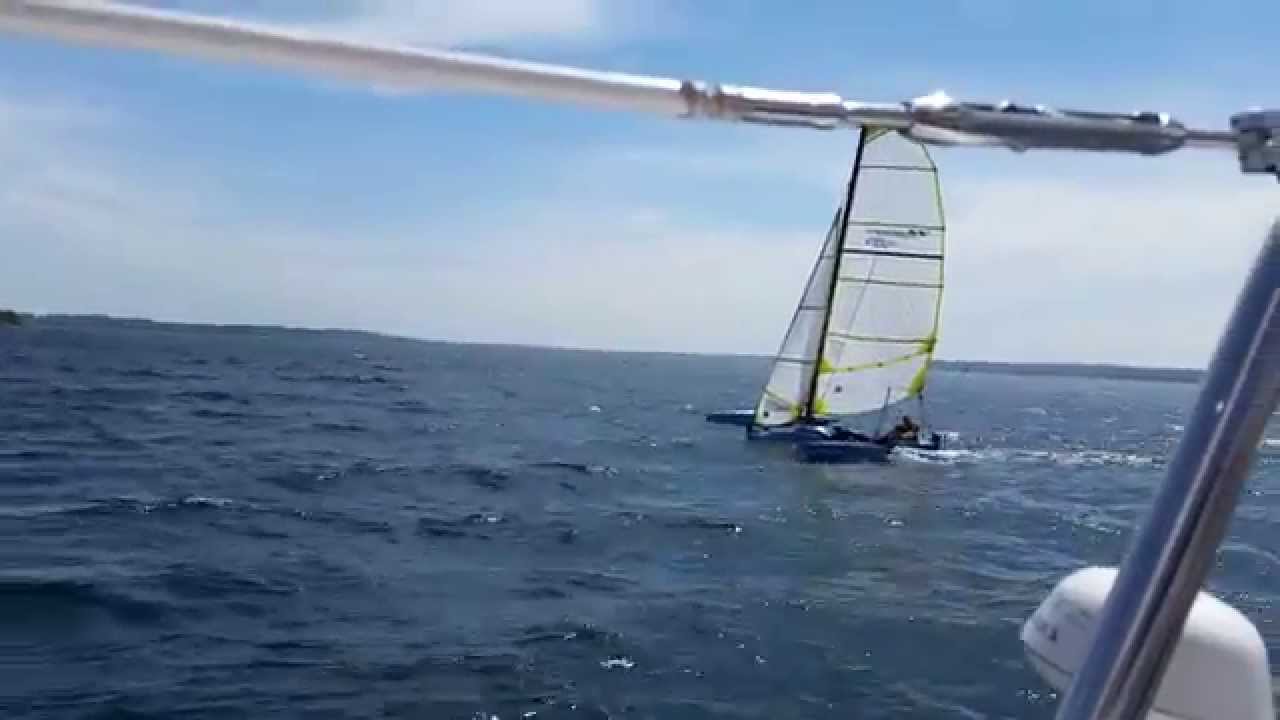 Windrider Rave, on foils, West Grand Traverse Bay, Traverse City, MI ...