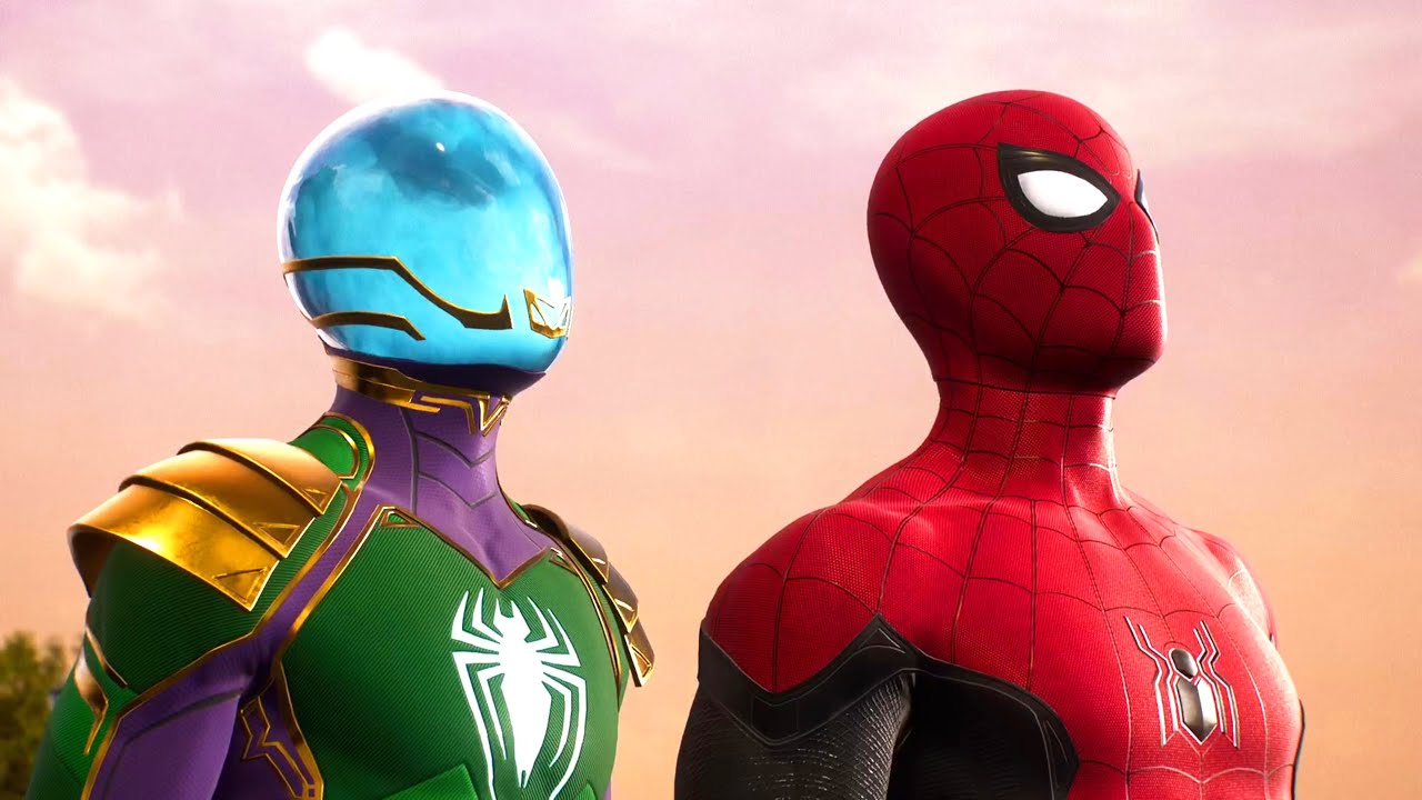 Peter and Miles Vs Sandman with Far From Home Suit and Mysterio Suit ...