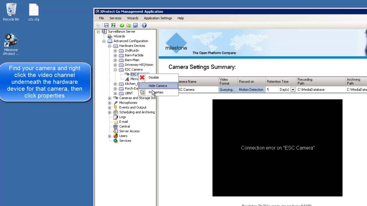 Empire Security Cameras IP Camera - Add to Milestone Software - YouTube