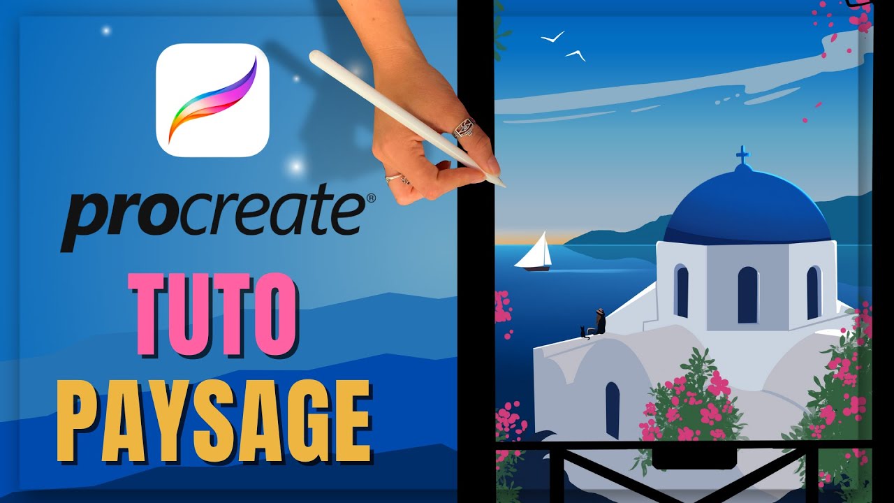 Comment réaliser un beau paysage sur Procreate ? Tuto dessin complet ...