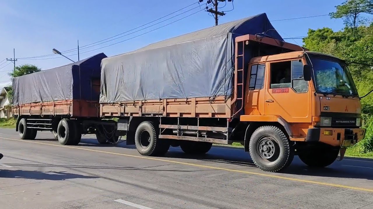 Long Double Truck Fuso Cross Pantura Road, Motorcycle Carrier Truck ...
