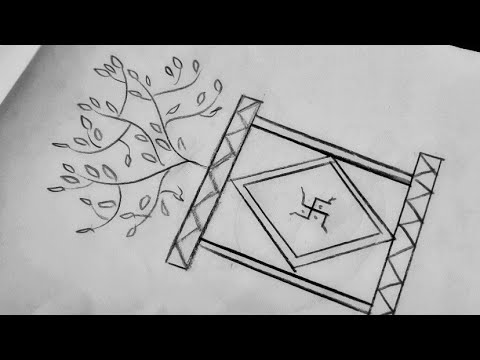 How to draw a tulsi plant|How to draw a tulsi|#tulsidrawing|# ...
