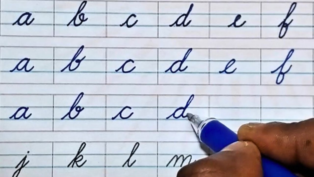 Practice Lowercase cursive letters in English ... a-z - YouTube