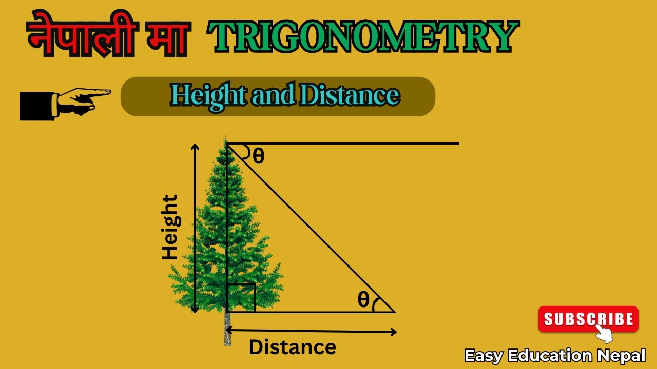 Height and Distance from Trigonometry Chapter in Nepali for Class 7, 8 ...