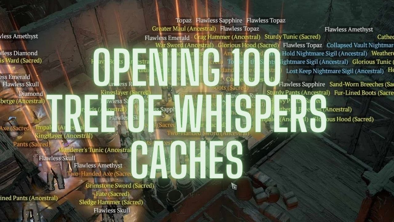 Diablo 4 - Opening 100 tree of Whispers Caches! - YouTube