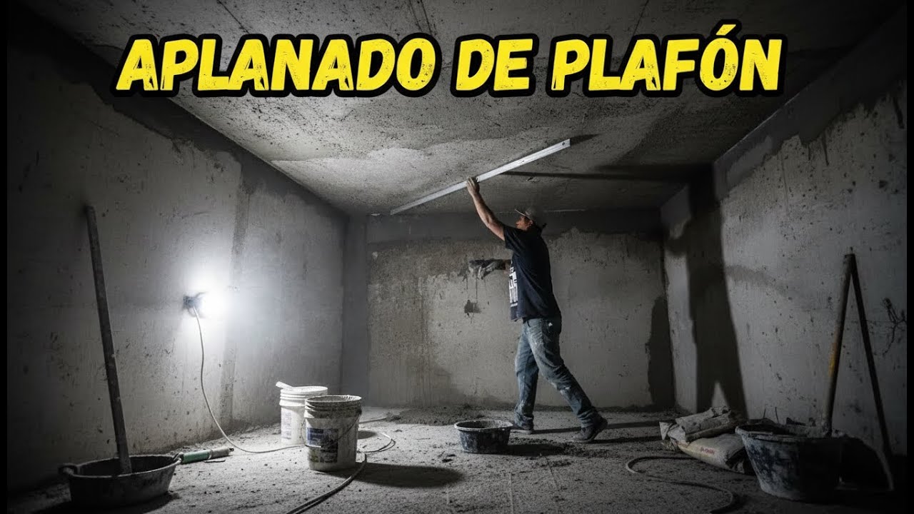 Aplanado de plafón paso a paso | ACABADO RUSTICO🔨🏗️ - YouTube