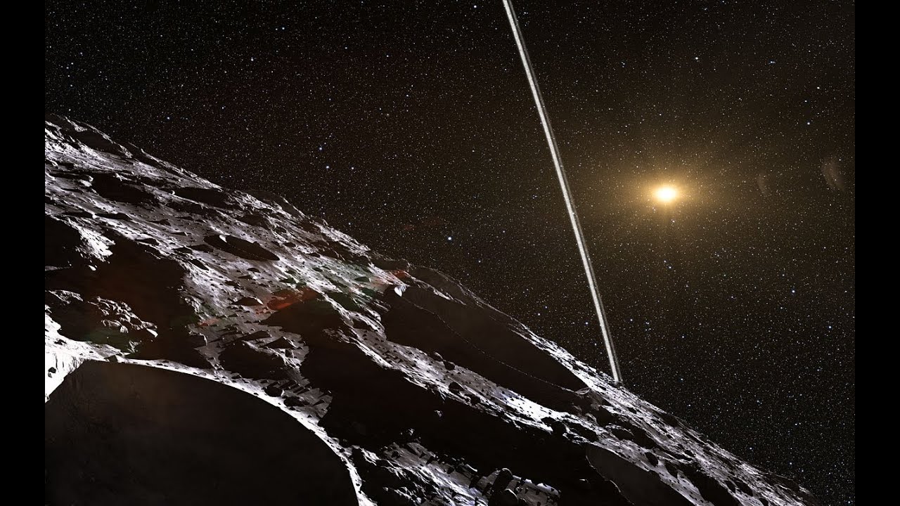 Artist's impression of ring system around asteroid Chariklo | ESO - YouTube