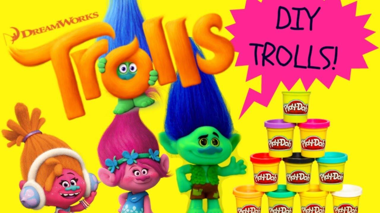TROLLS Compilation Video! Play-Doh! Hair studio! DIY! - YouTube