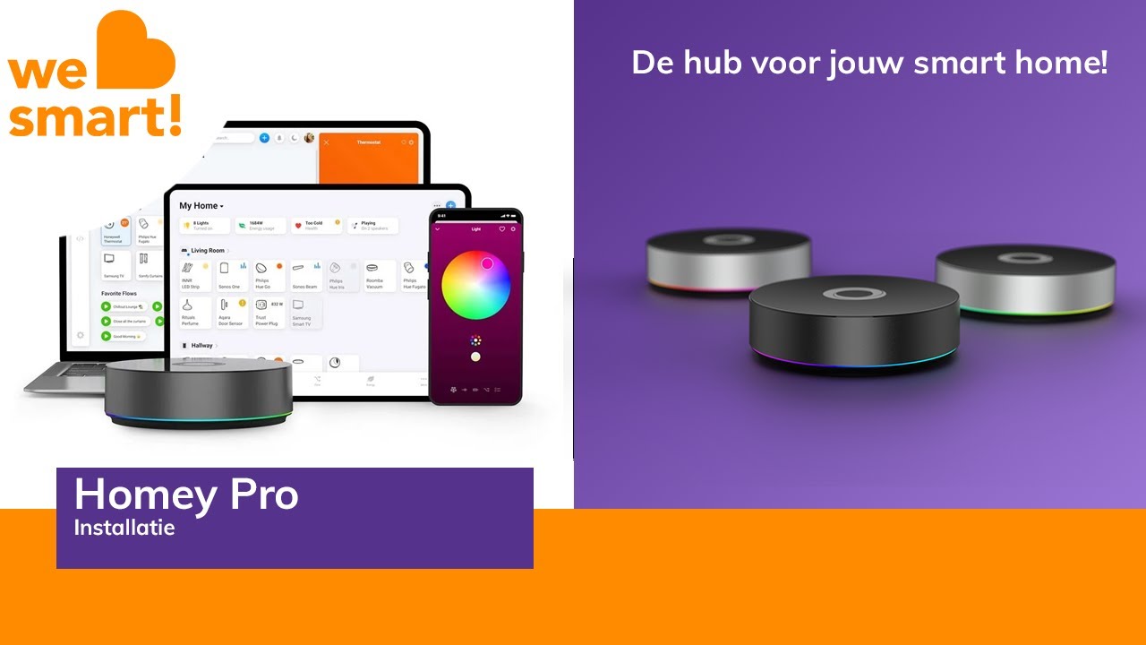 Homey Pro installeren en scenes maken - YouTube