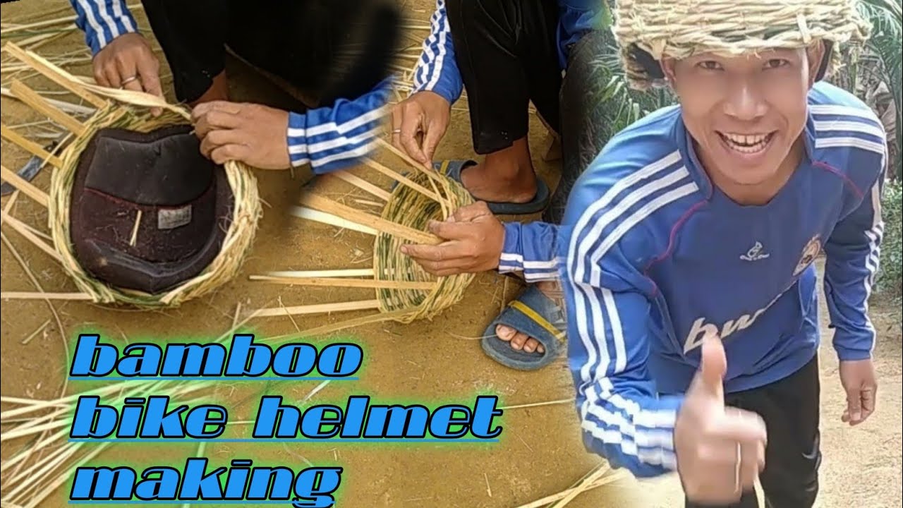 Awesome DIY, how to make motorbike helmet using bamboo at home ll ...