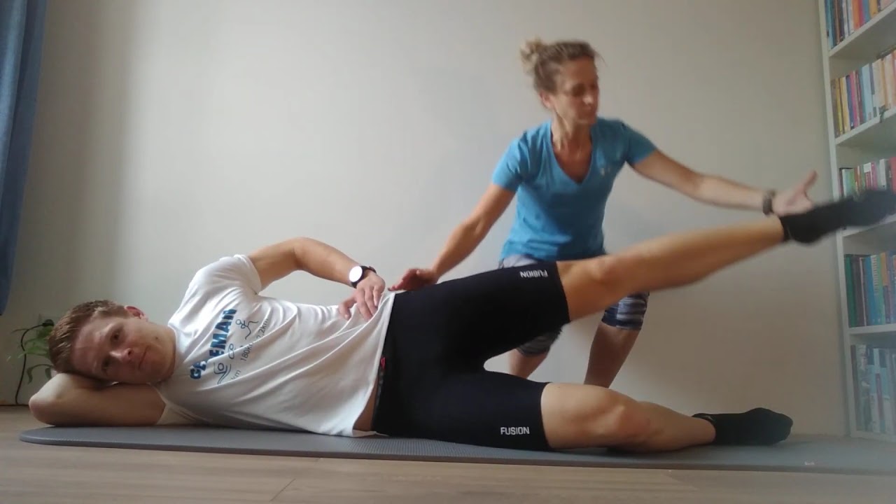 Abductie heup in zijlig - YouTube