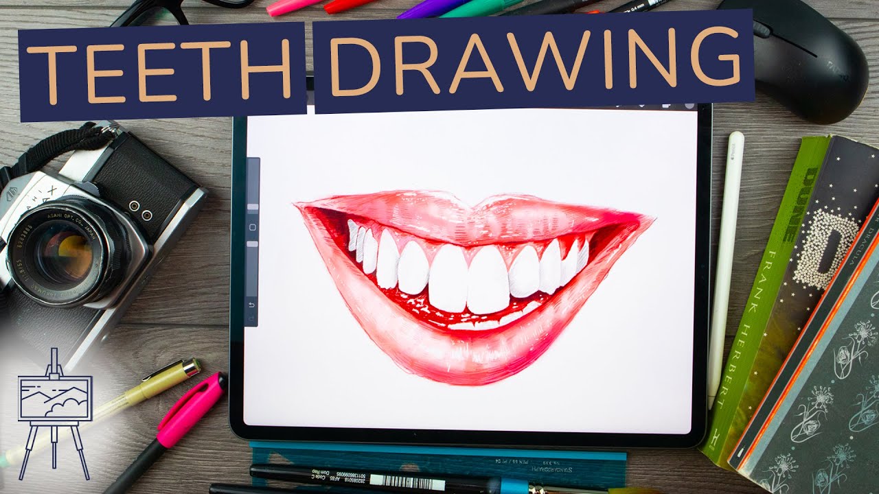 How to Draw Teeth 🦷 Step by Step #drawingtutorial - YouTube