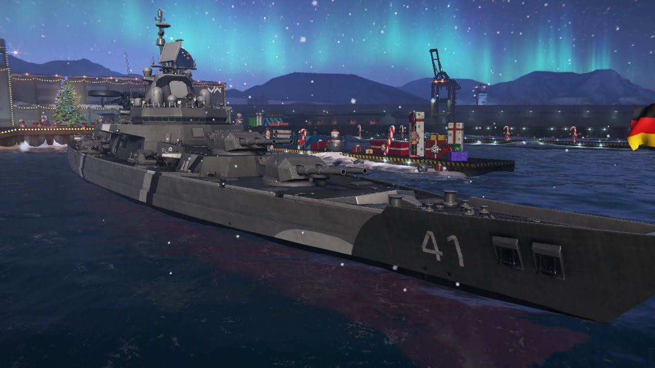 FGS Bismarck (H-41V) 전투 & 크리스탈 - YouTube