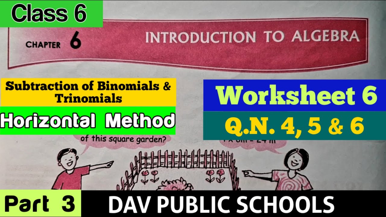 DAV class 6 maths chapter 6 worksheet 6 Q.N. 4, 5 & 6 - YouTube