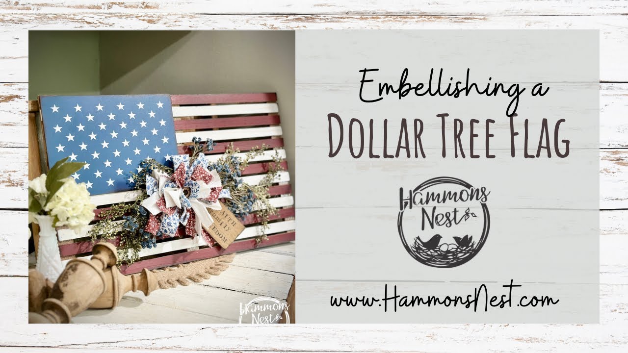 🇺🇸 Let’s add some Embellishments to this Dollar Tree American Flag ...