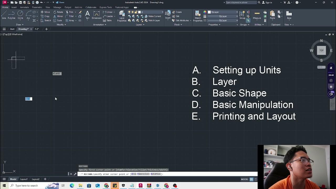 AutoCAD Basics (Set-up, Commands, to Printing) - YouTube
