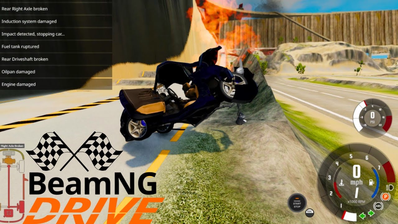 Why is this car on fire in Realistic Gameplay BeamNG Drive? • #40 - YouTube