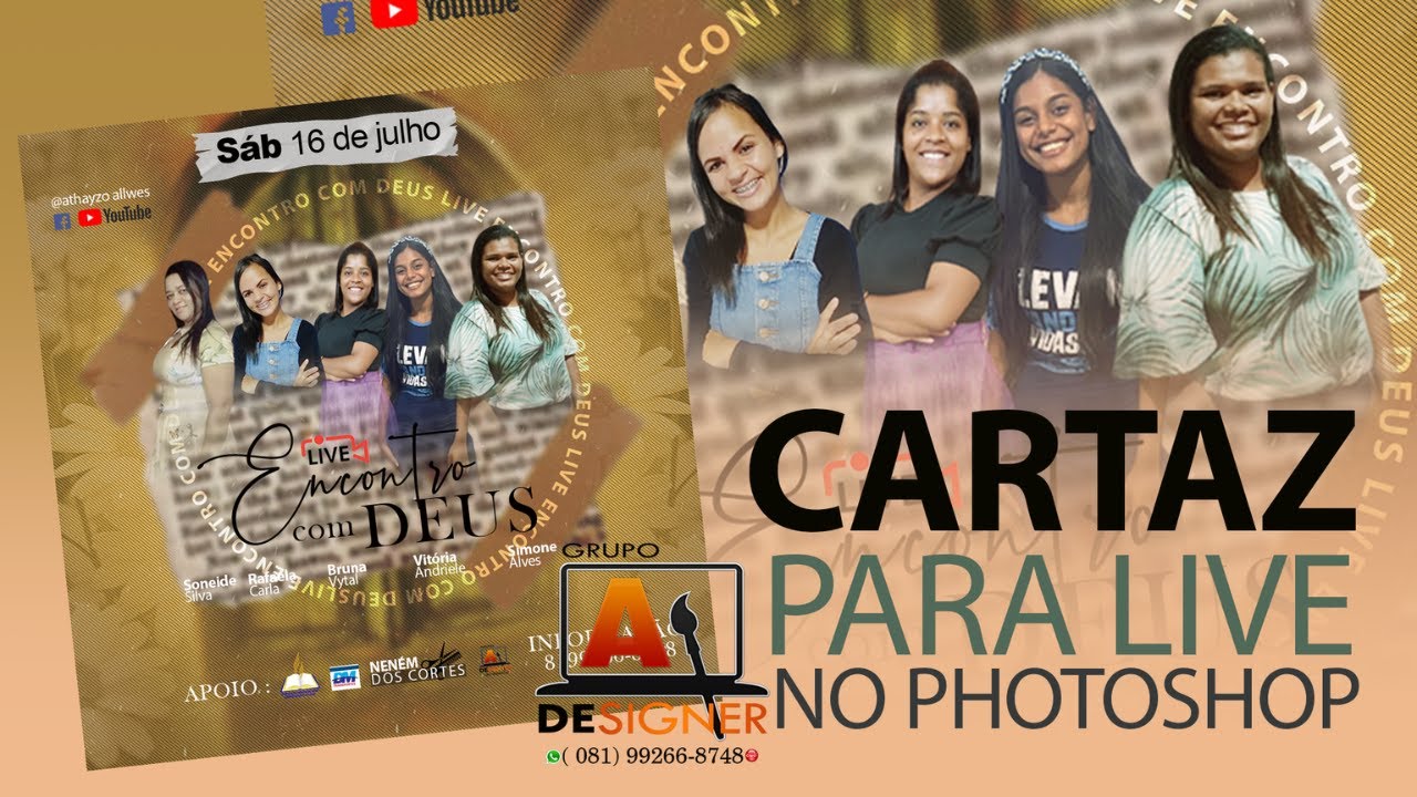 COMO FAZER UM CARTAZ NO PHOTOSHOP PARA LIVE - YouTube