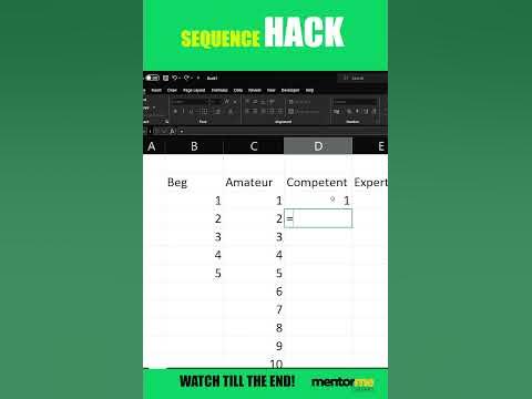 excel sequence repeating numbers - YouTube