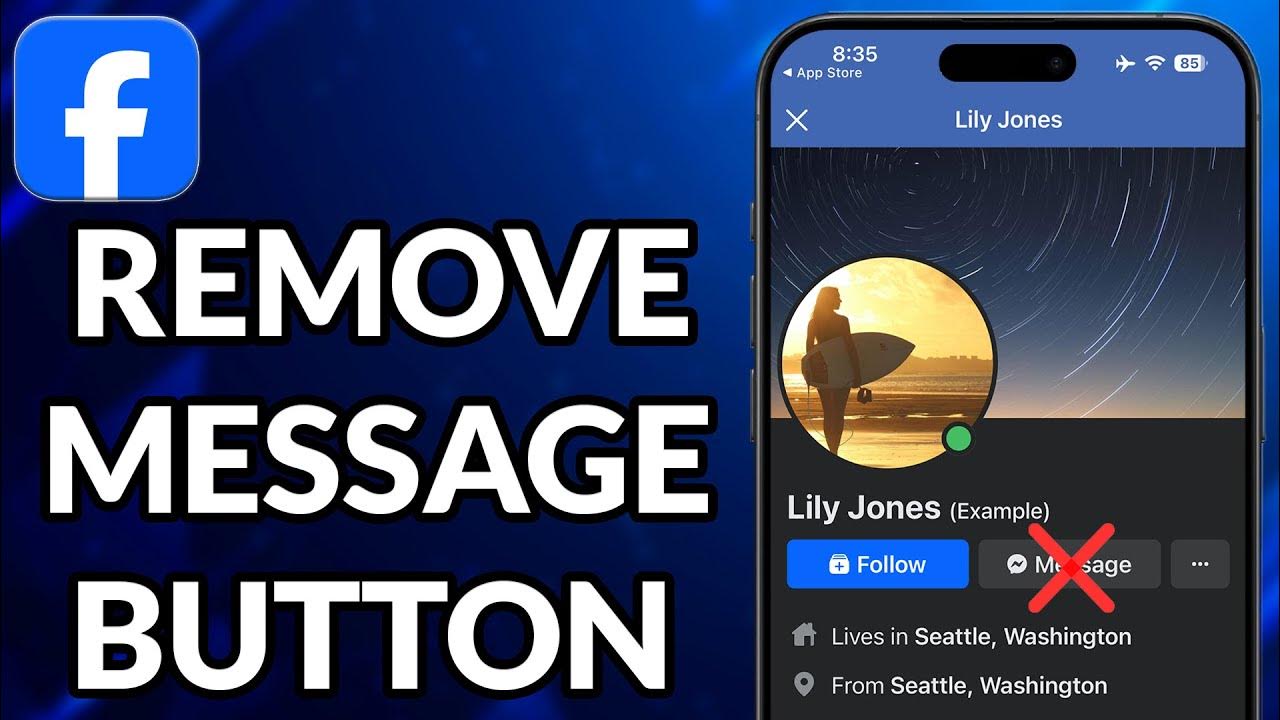How To Remove Message Button On Facebook - YouTube