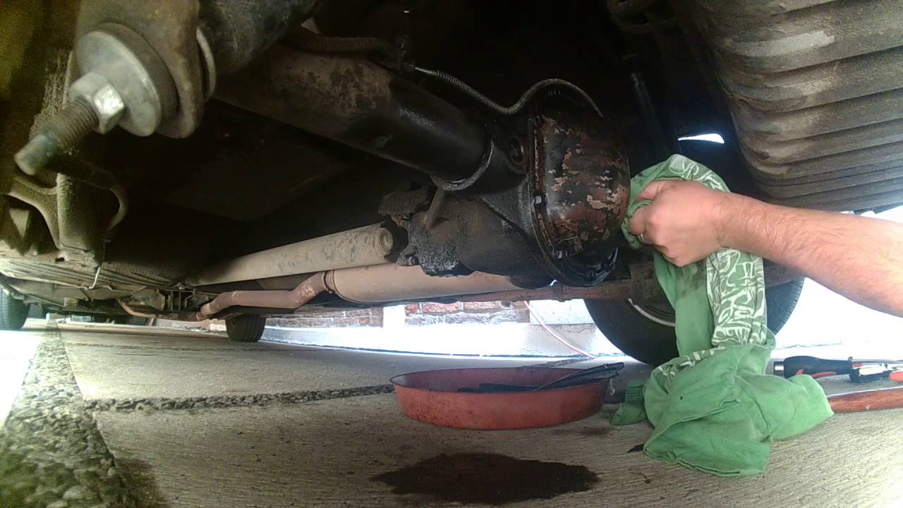 Rear axel oil change - YouTube
