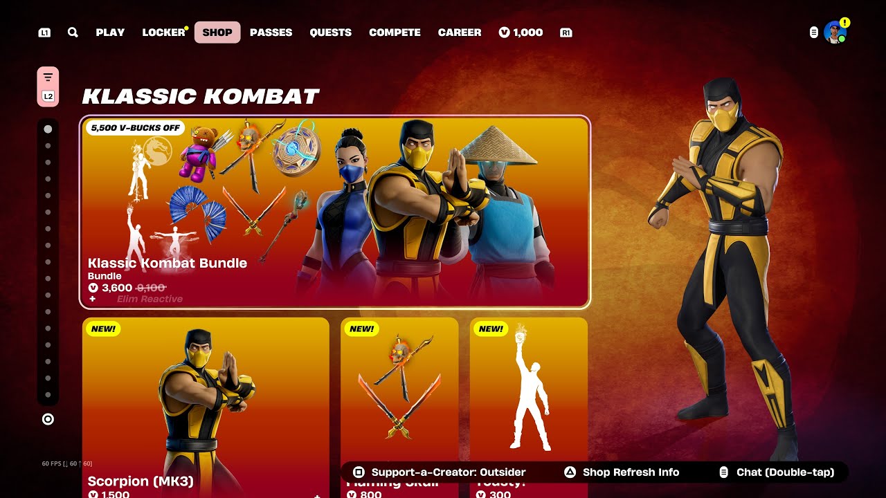 *NEW* MORTAL KOMBAT SCORPION, RAIDEN, KITANA MK3 SKIN BUNDLE ARE HERE ...