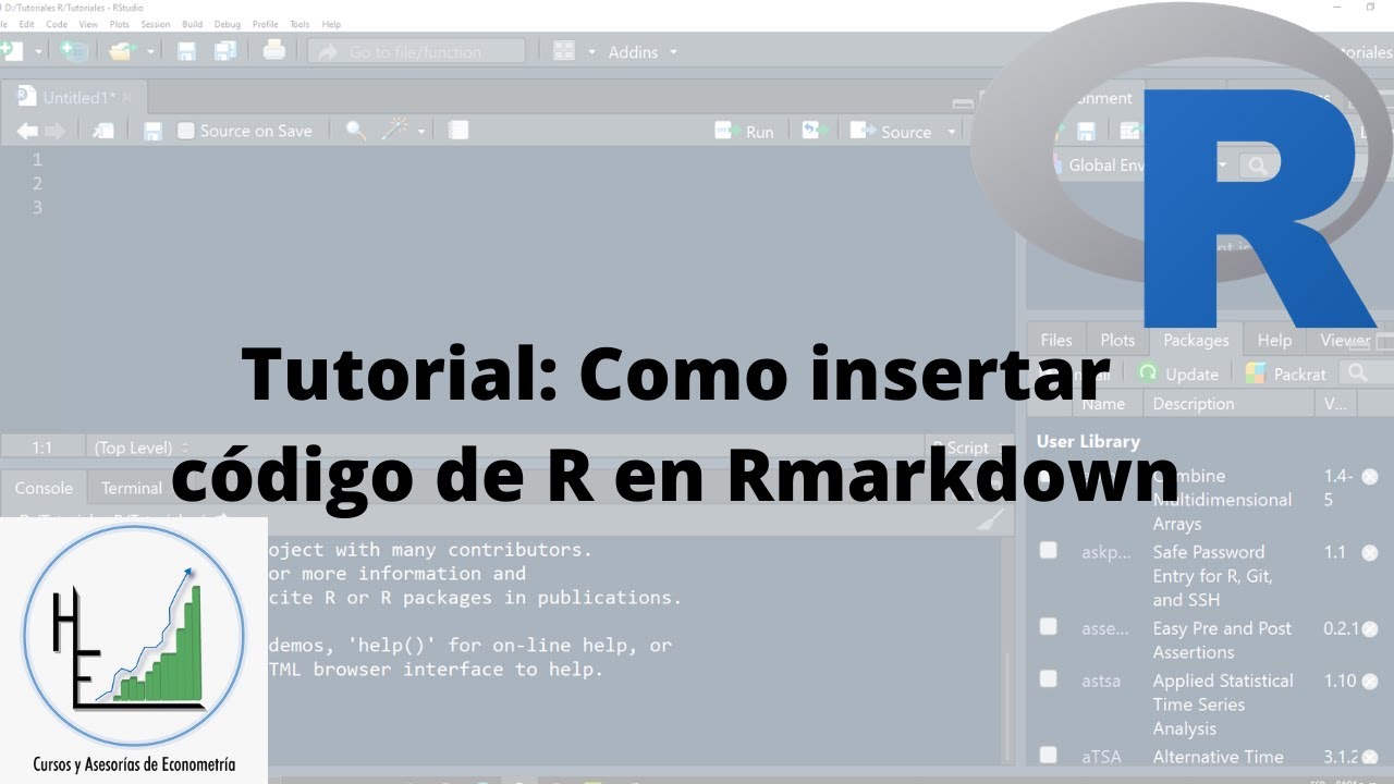 Tutorial: Como insertar código de R en Rmarkdown. - YouTube