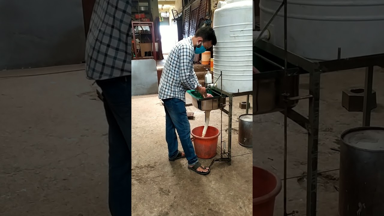 Pedal Operated Hand Wash Station - YouTube