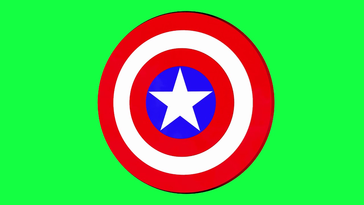 Captain America Shield Green Screen Logo Loop Chroma Animation - YouTube
