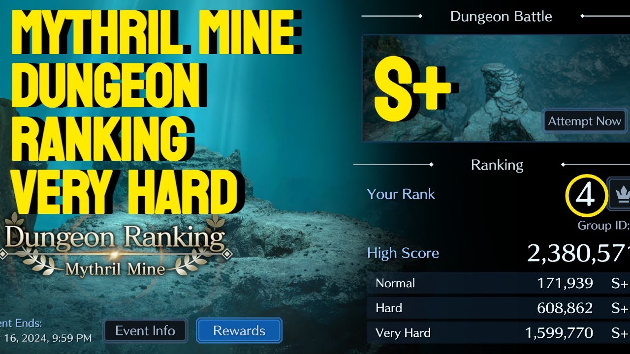Dungeon Ranking: Mythril Mine S+ VERY HARD - FF7 Ever Crisis - YouTube