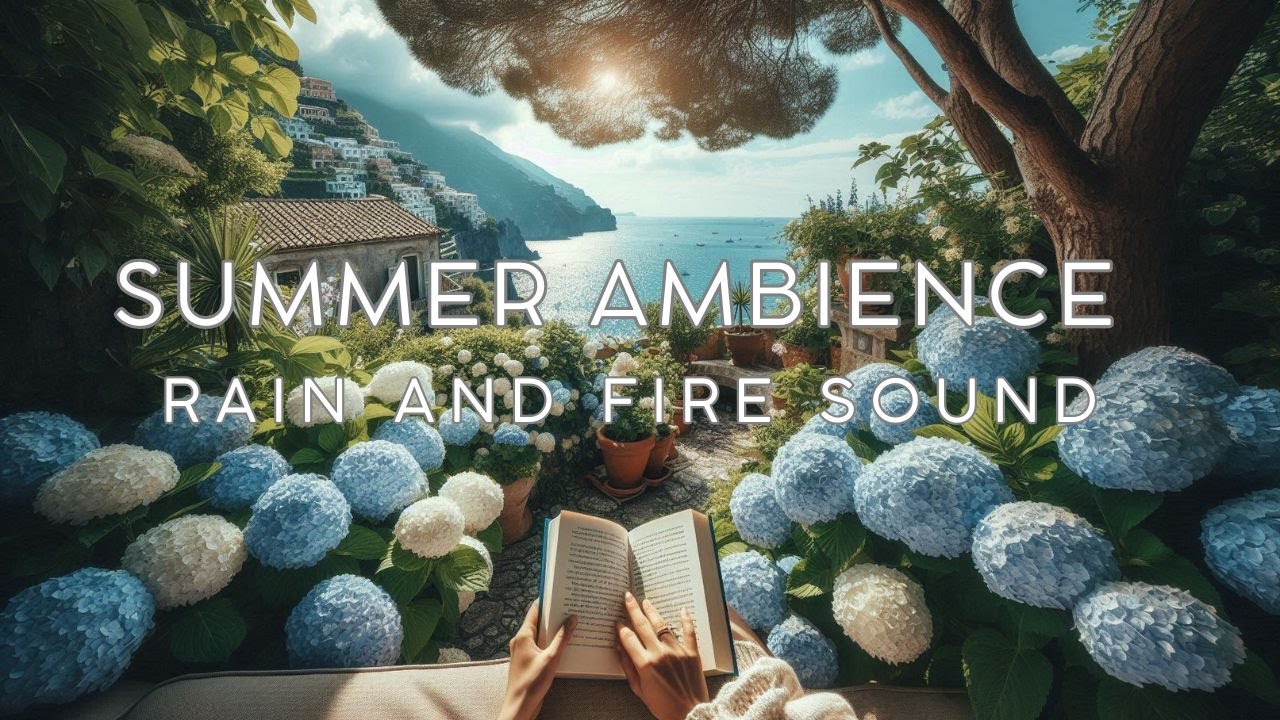 🔥🌞 Summer ambience • ASMR nature sounds • Ocean, rain & breeze • Relax ...
