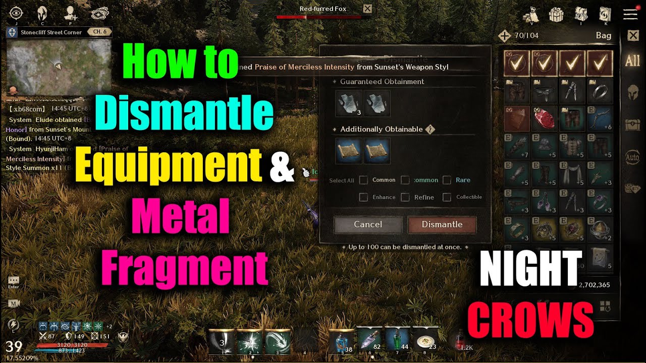 Night Crows How to Dismantle & Get More Metal Fragment - YouTube
