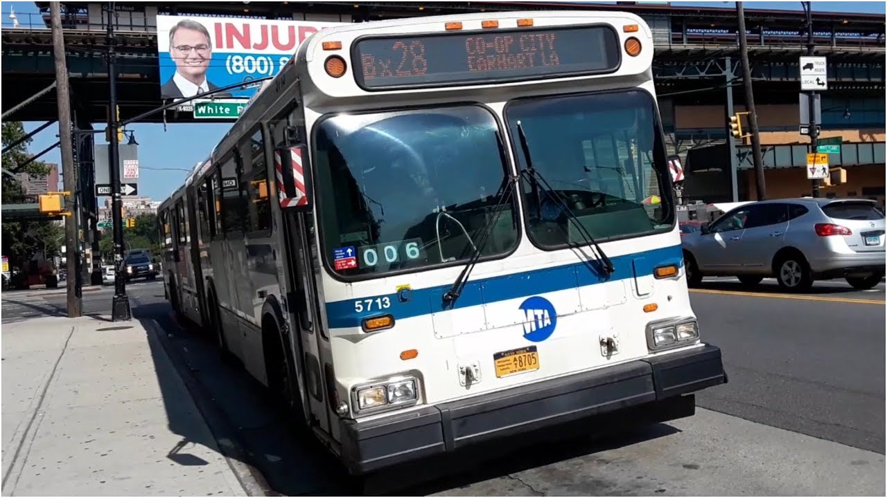 MTA: 2003 New Flyer D60HF "Galaxy" Articulated [5713] Bx28 bus - YouTube