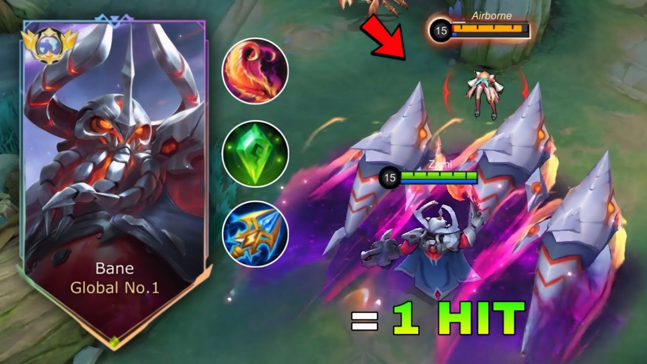 GLOBAL BANE FULL MAGIC BURST BUILD!!🔥 INSANE 1 HIT ( bane best build ...