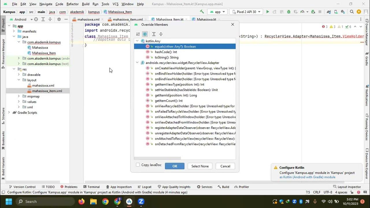 Membuat Aplikasi Android Dengan Kotlin - 8 Tampil Data Dengan RecyclerView - YouTube
