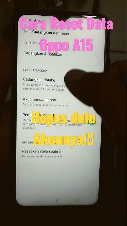 Cara Hapus Data Oppo A15 - YouTube