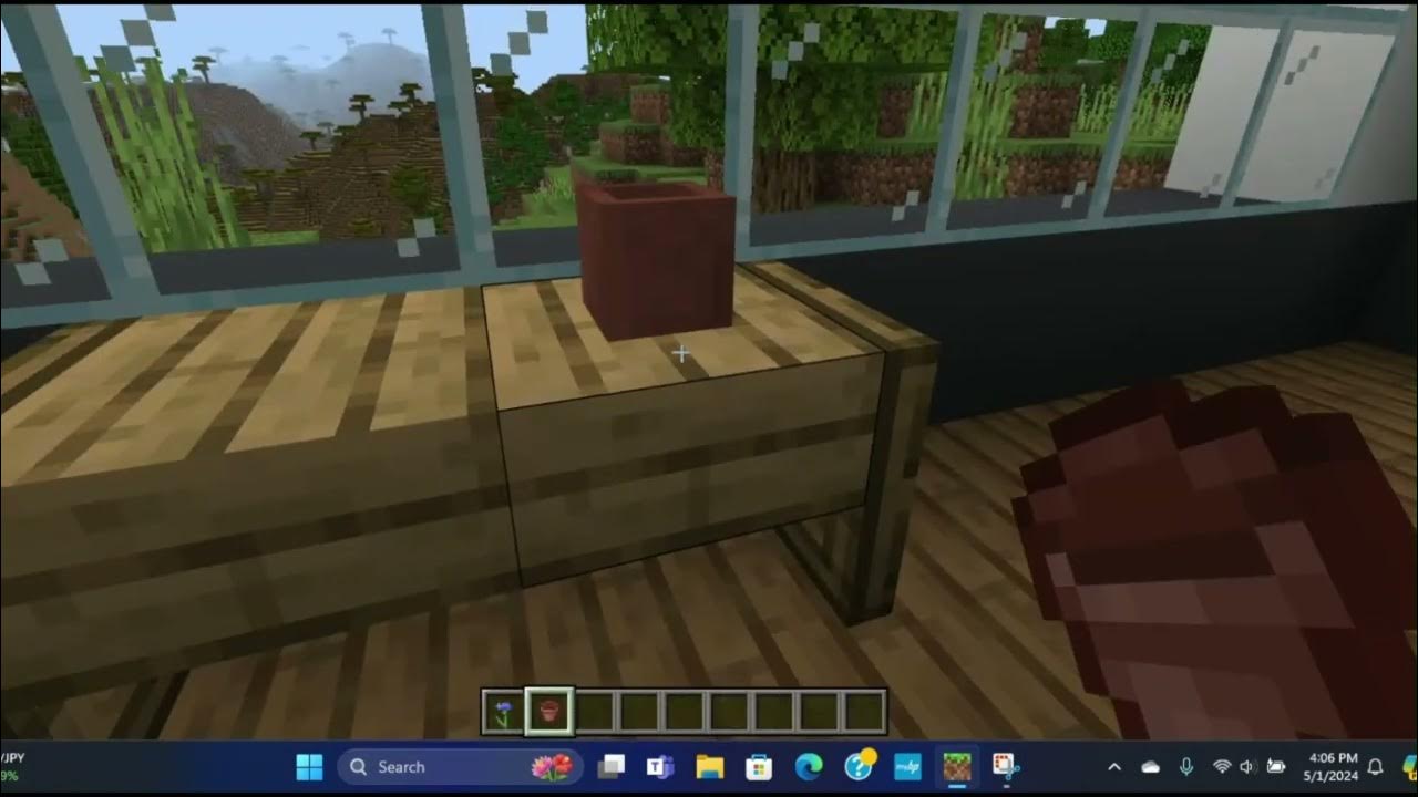 how to make a desk in minecraft - YouTube