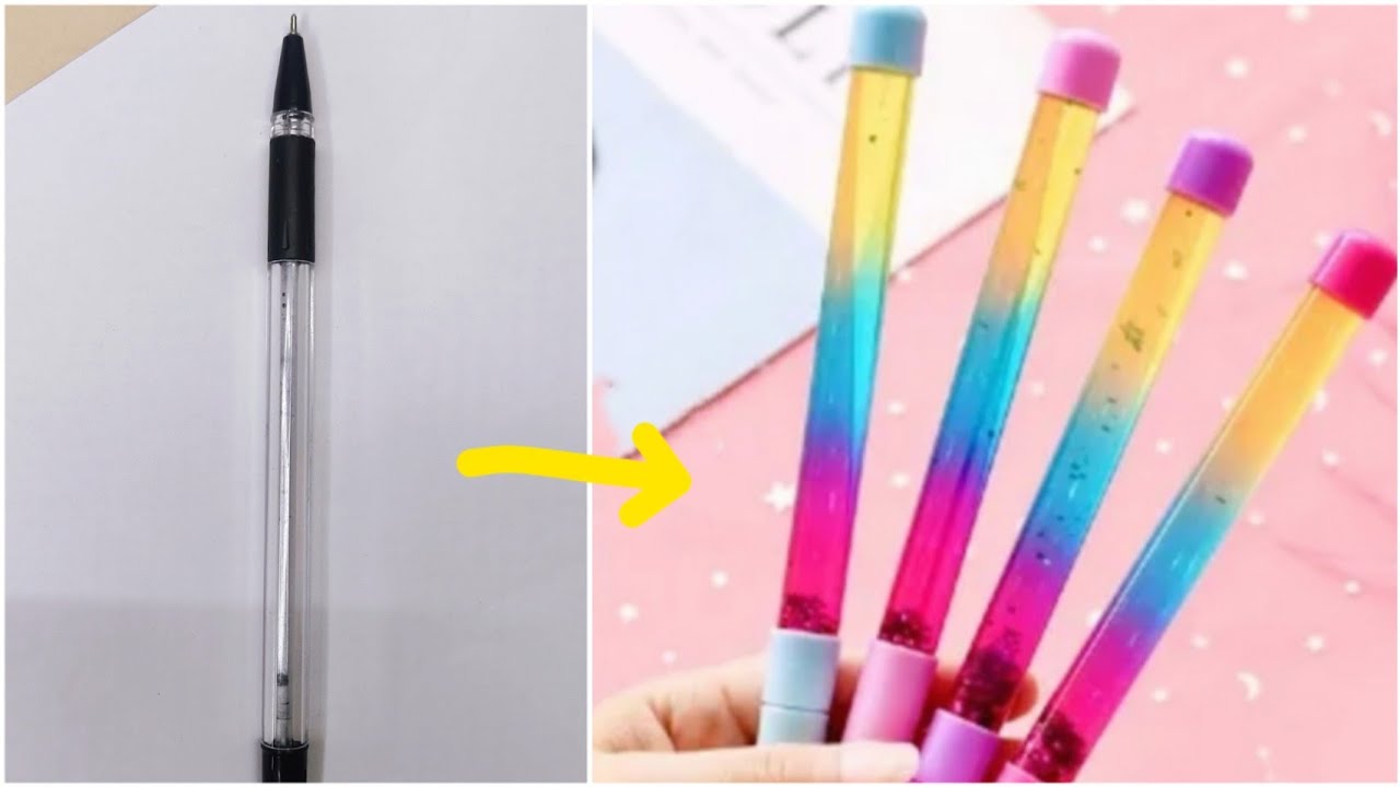 How to make lava pen without glitter l Diy lava pen l Pen decoration ...