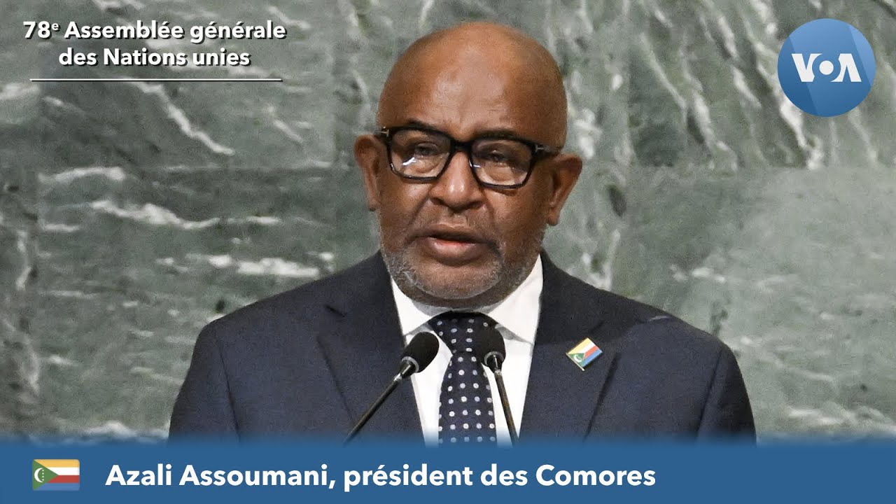 Azali Assoumani (Comores) devant la 78e Assemblée générale des Nations ...