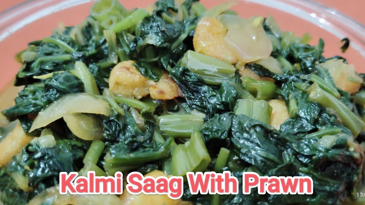 Simple & Delicious Kalmi Saag With Prawn Recipe. - YouTube