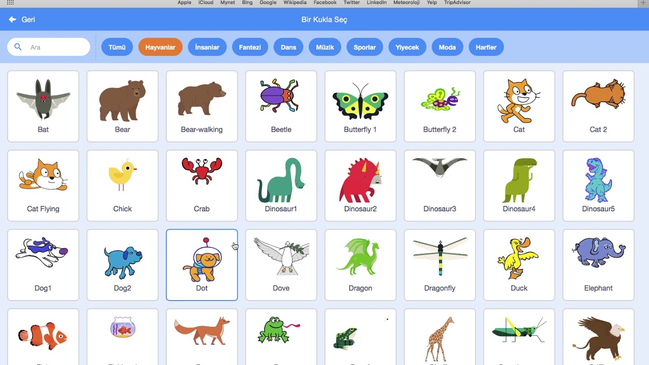Scratch'de karakter eklemek, sahne değiştirmek, hareket kodları ...