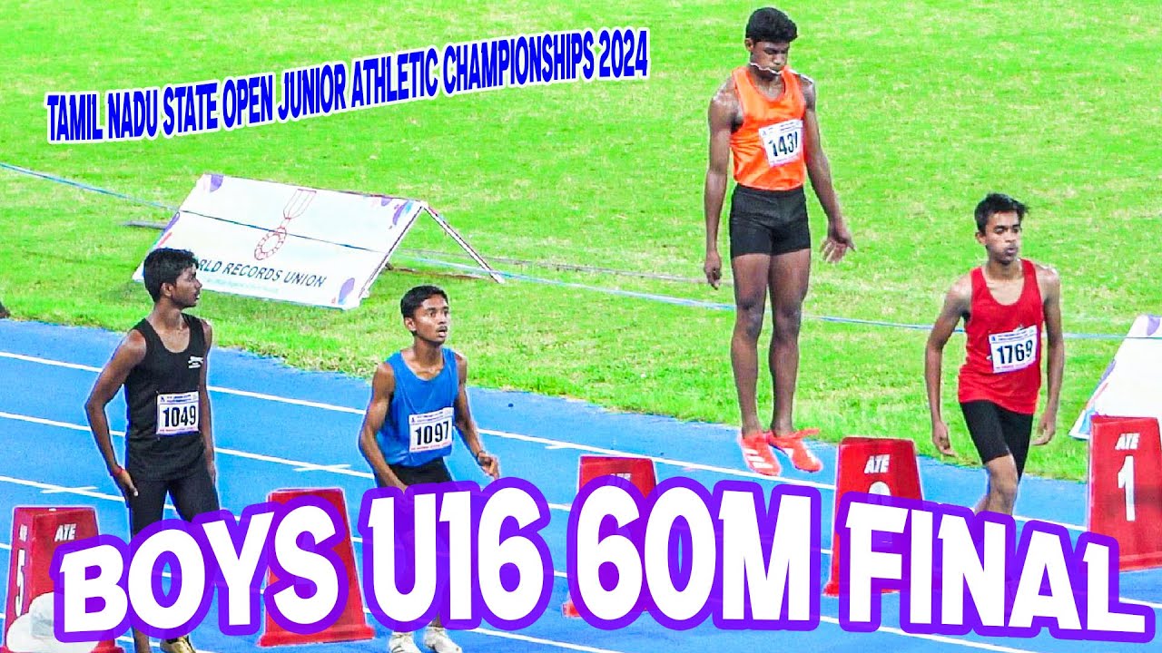 Fastest Boys U16 || 60m sprint final 36th Tamil Nadu State Open Junior ...